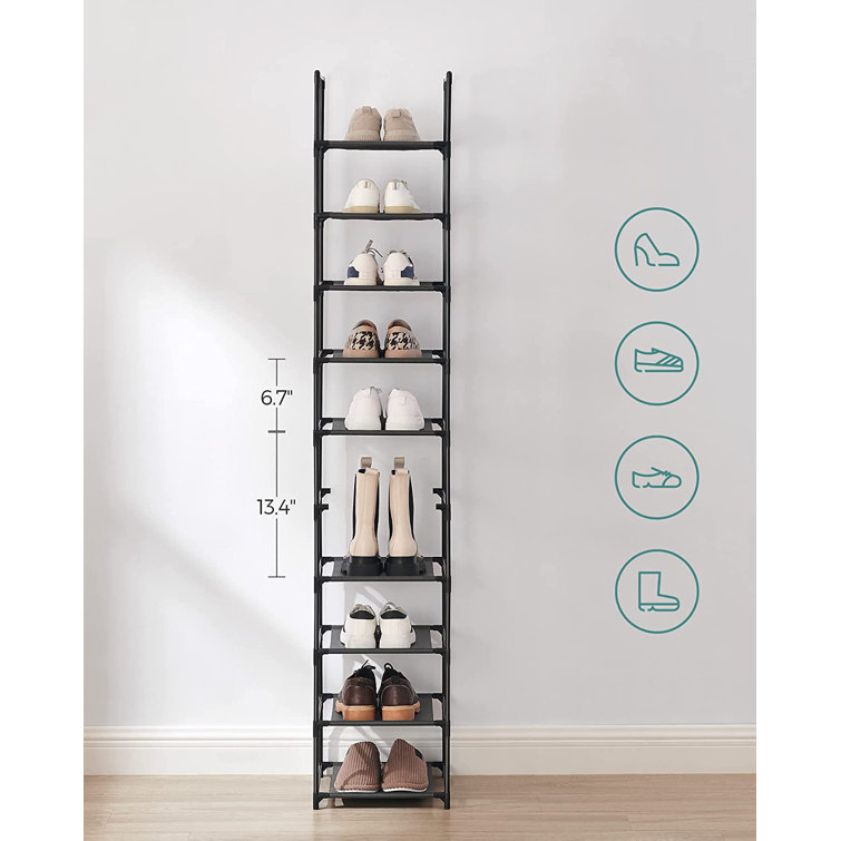Rebrilliant 20 Pairs Black Fabric Shoe Rack | Wayfair