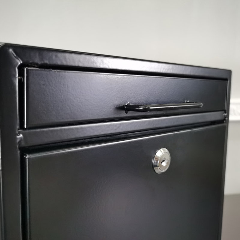 Fixturedisplays® Black Outdoor Drop Box Locking Drop Box, Wall Mounted ...