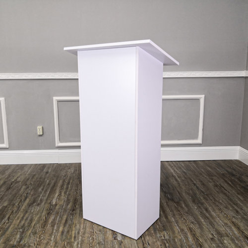 FixtureDisplays White MDF Wood Podium Church Pulpit School Lectern ...
