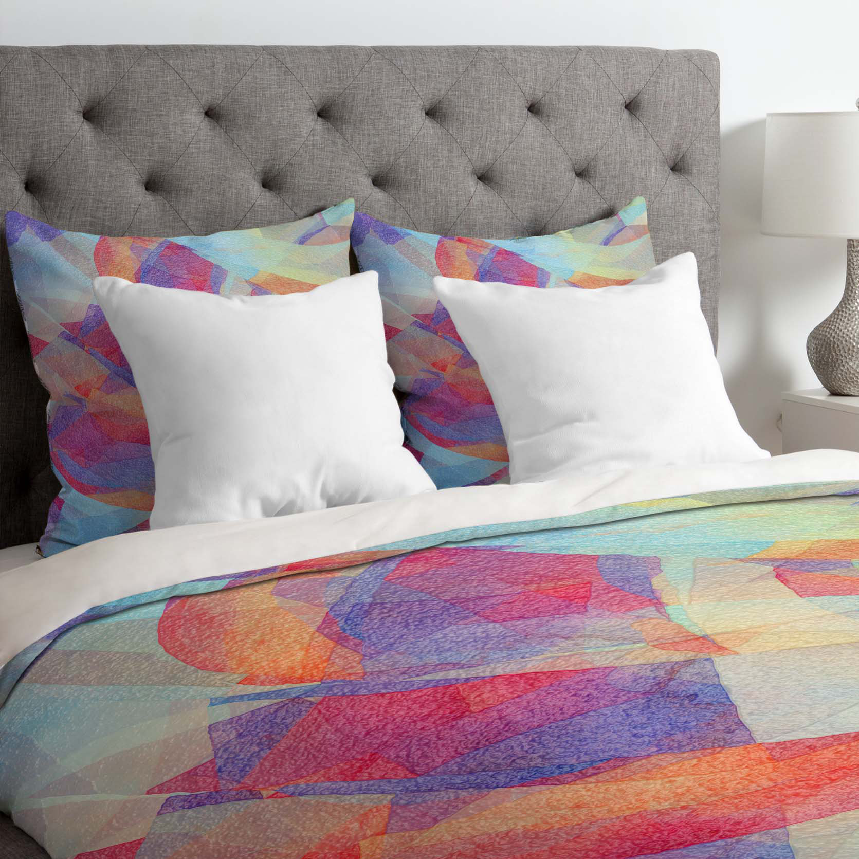 The Twillery Co.® Studebaker Blue/Red/Beige Microfiber Modern ...