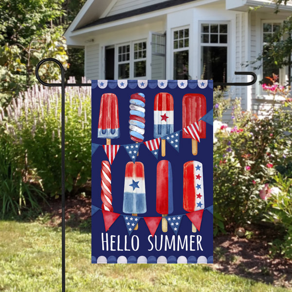 Northlight Hello Summer Patriotic Americana Popsicle Garden Flag 12.5 ...