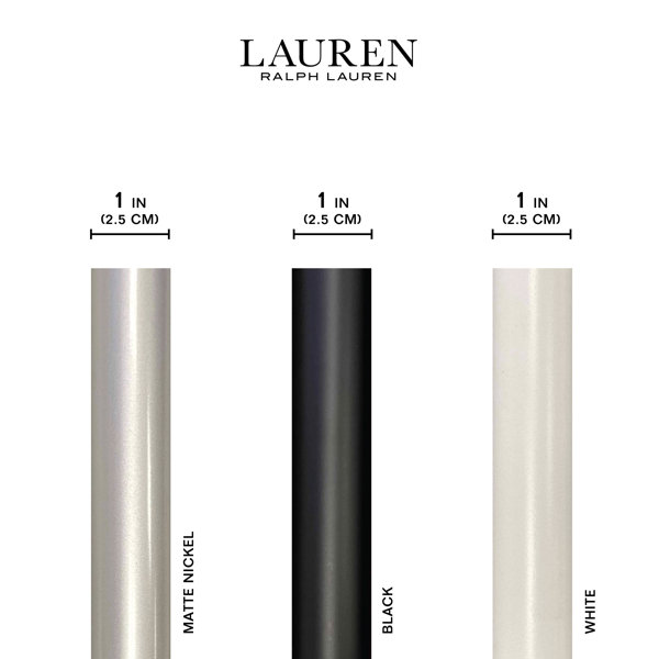 Lauren Ralph Lauren Iron Adjustable 1'' Diameter Single Curtain Rod ...