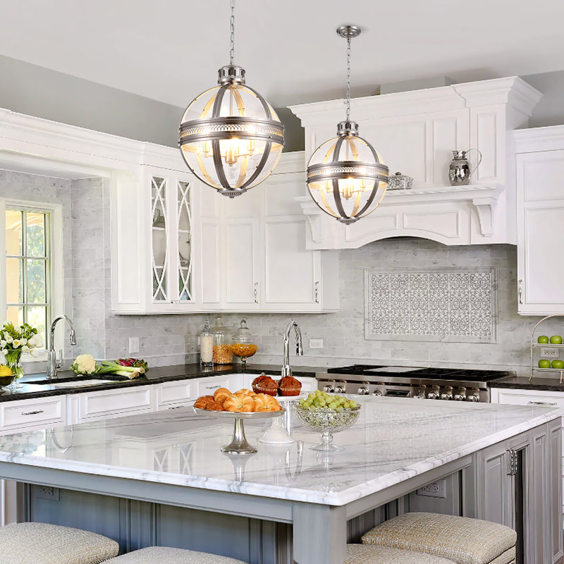 Breakwater Bay Overbey 18 - Inch Three Bulbs Glass Globe Dimmable ...