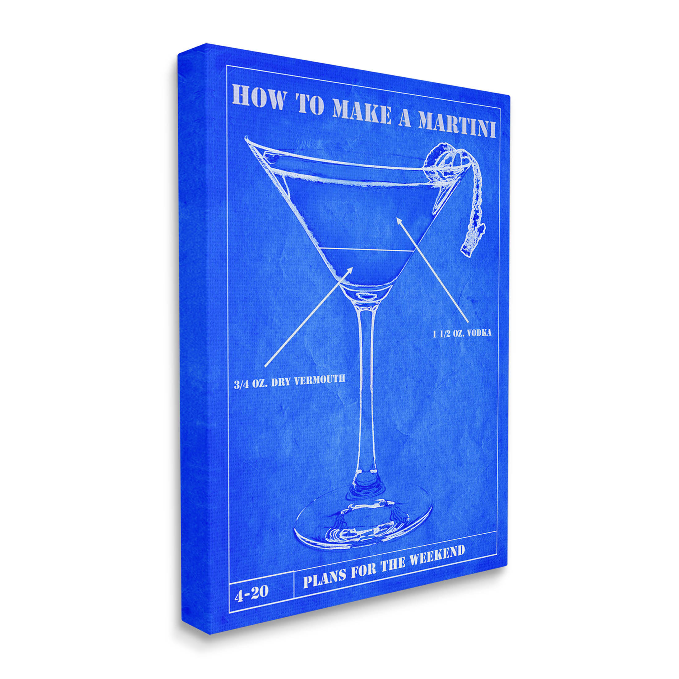 Stupell Industries How To Make Martini Diagram by - Wrapped Canvas ...