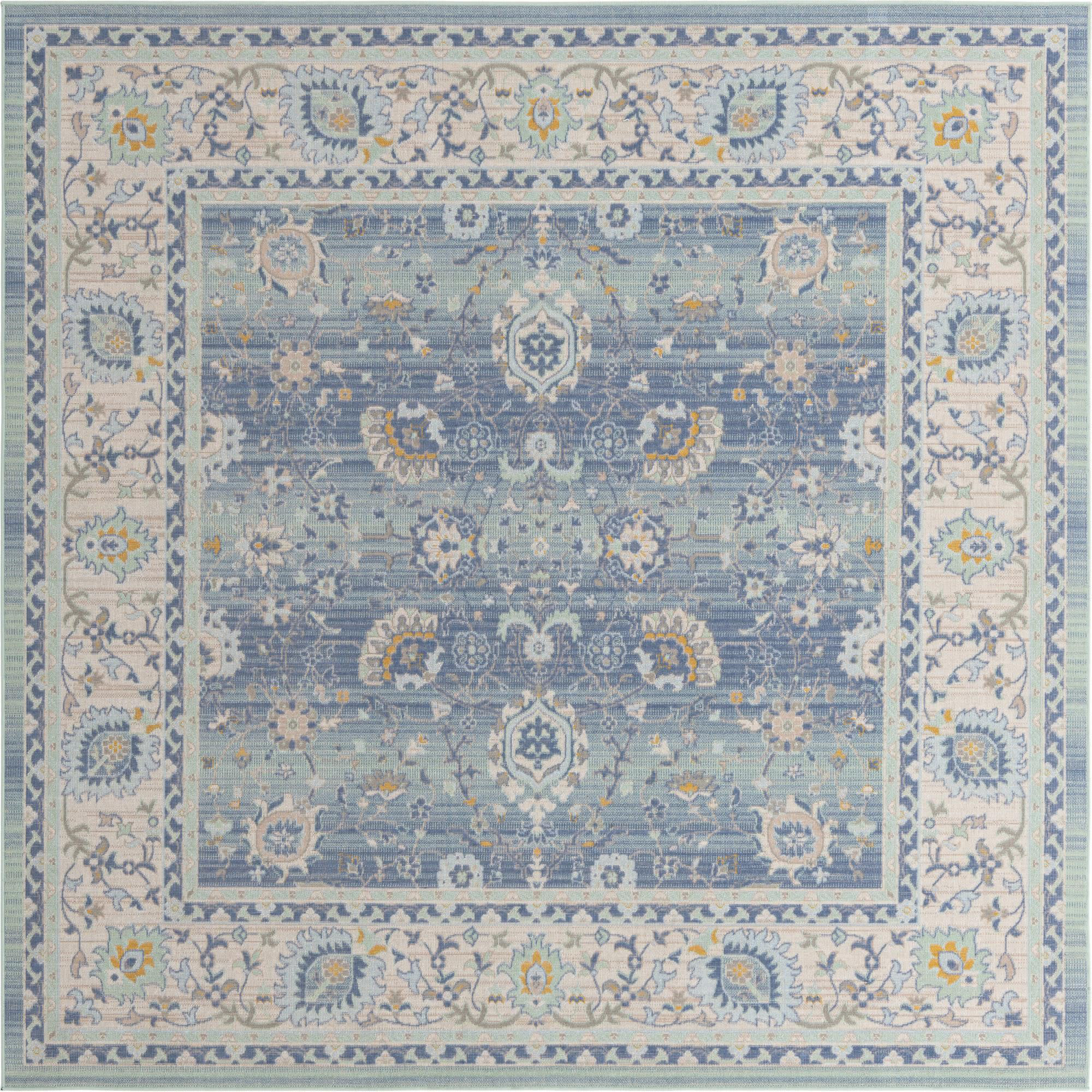 Bungalow Rose Hillen Performance French Blue Rug & Reviews | Wayfair