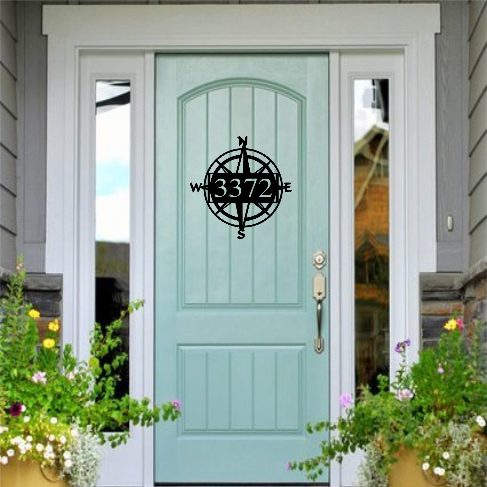 Sea Biscuit Metal Designs Compass Address 1-Line Plaque Frame & Reviews ...