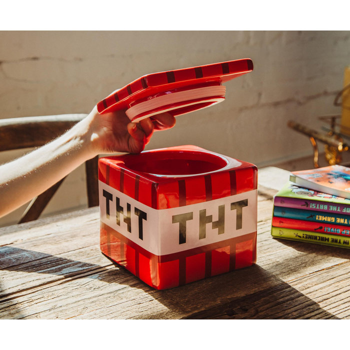 Ukonic Minecraft Tnt Block Ceramic Cookie Jar Container | 6 Inches Tall ...