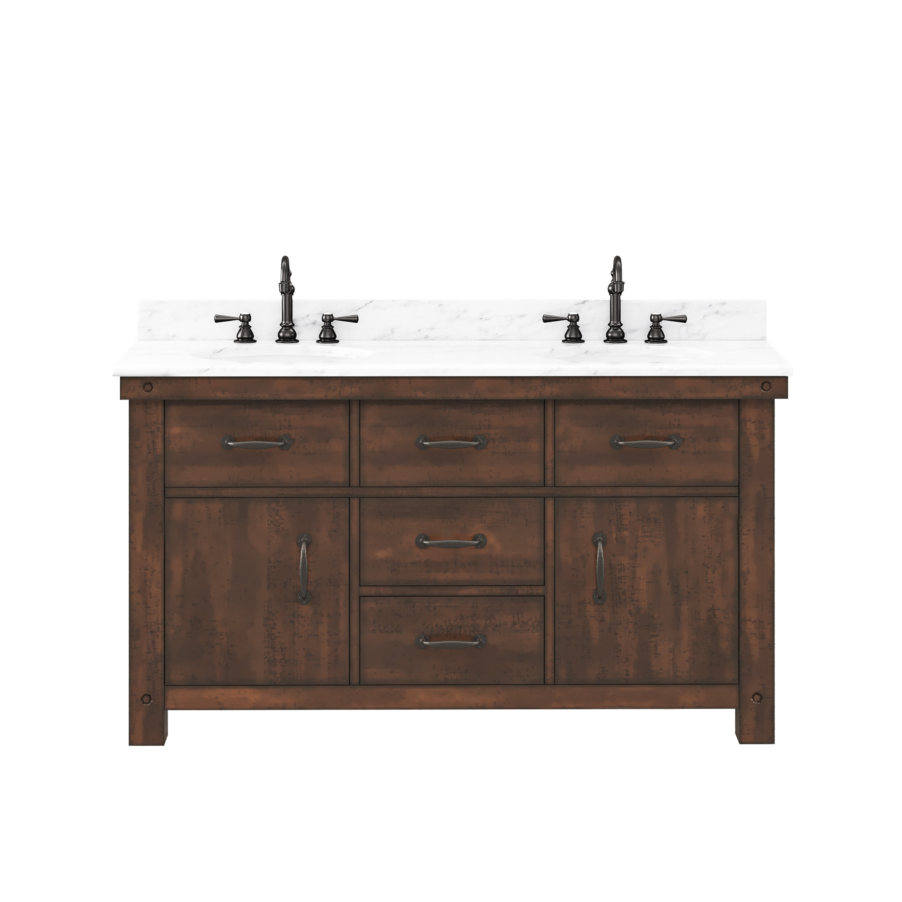 Laurel Foundry Modern Farmhouse Aberdeen 60" Bath Vanity in Rustic ...