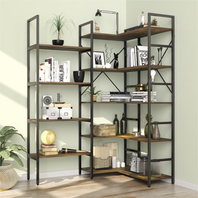 17 Stories Johnclif Steel Etagere Library Bookcase & Reviews | Wayfair