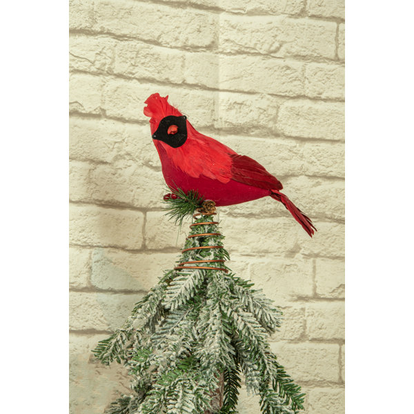 The Holiday Aisle® Holly Feather Cardinal Tree Topper & Reviews | Wayfair