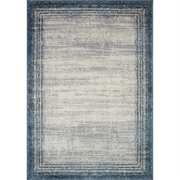 Gracie Oaks Esenler Navy/Gray Area Rug & Reviews | Wayfair