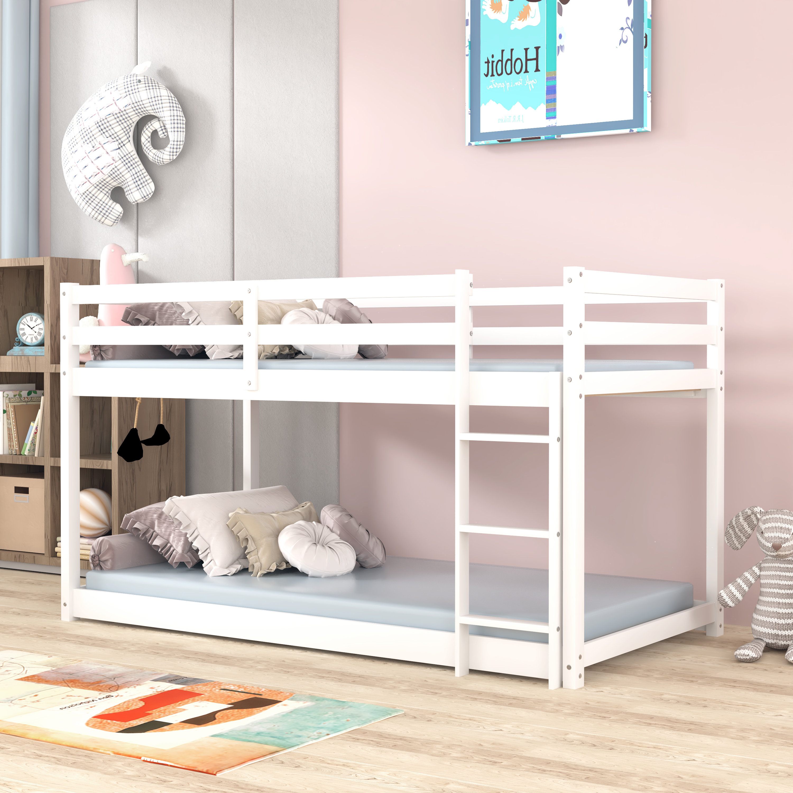 Harriet Bee Brandolf Twin Over Twin Solid Wood Standard Bunk Bed by ...