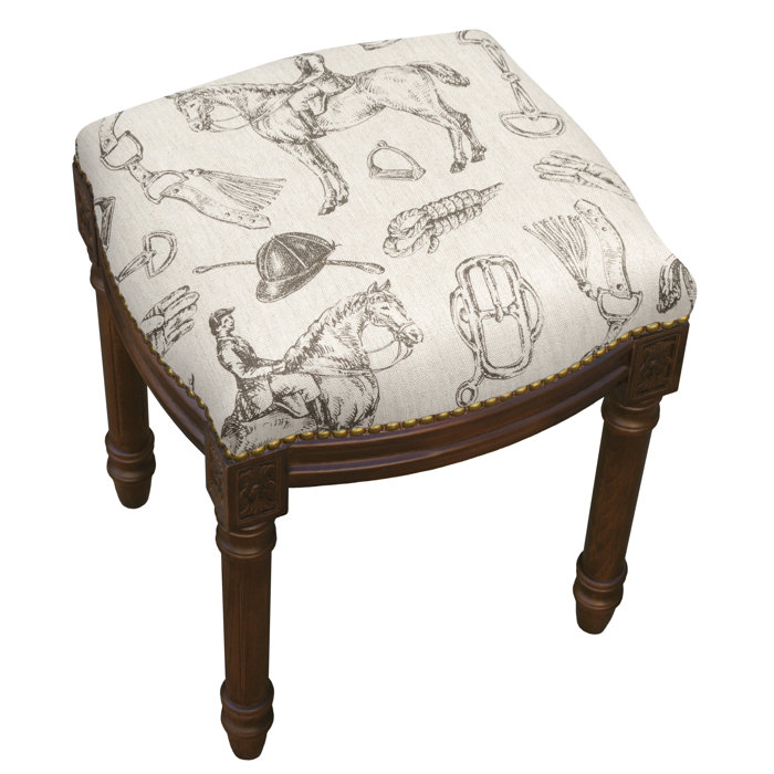 Charlton Home® Procter 19'' Tall Solid Wood Vanity Stool | Wayfair