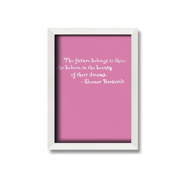 Maturi Famous Quote Eleanor Roosevelt the Future Belongs to Those Pink ...