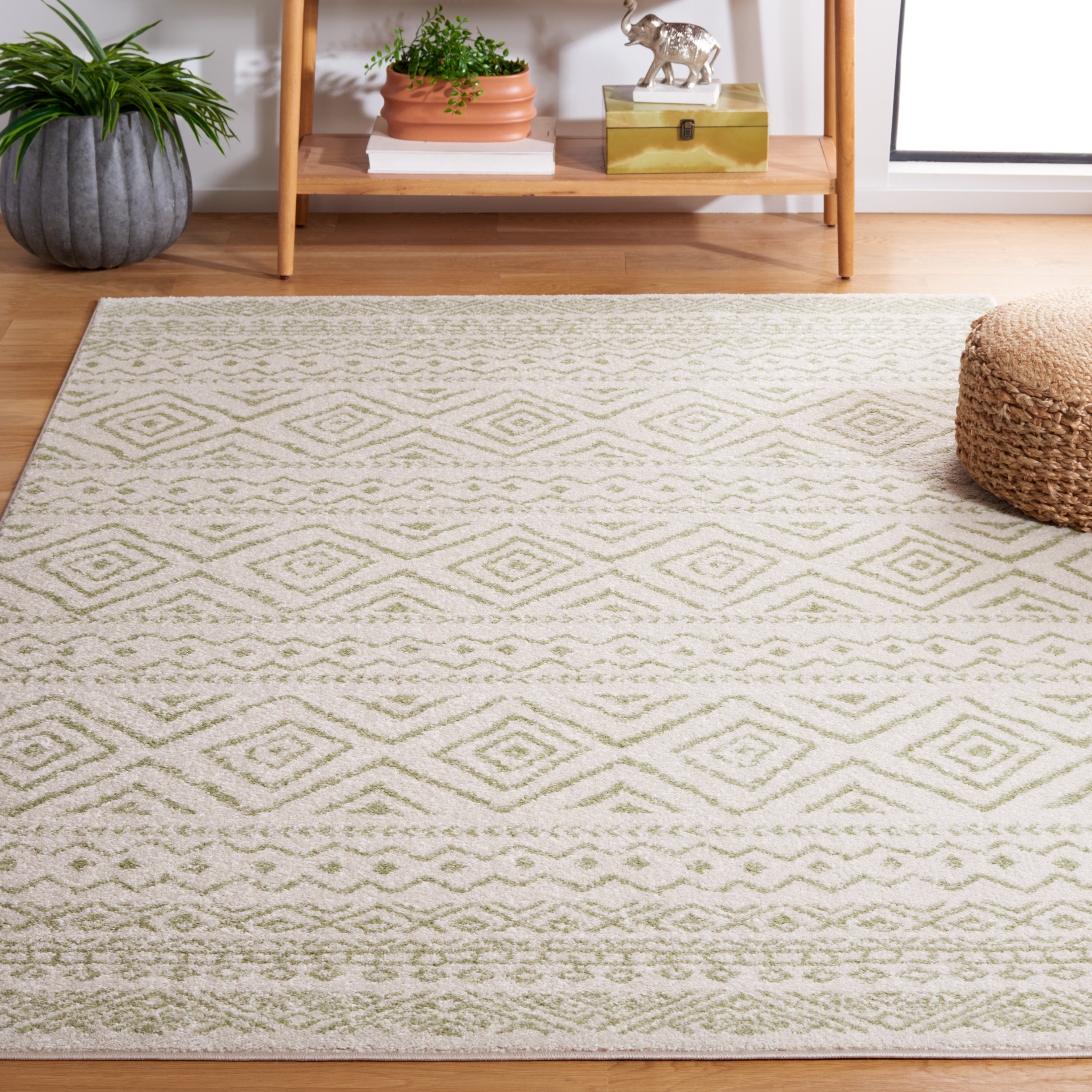 Langley Street Performance Ivory/Green Rug | Wayfair