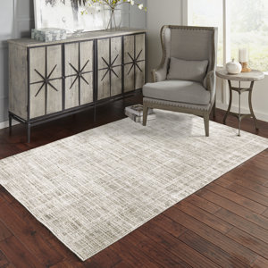 17 Stories Gwern Abstract Beige/ Ivory Area Rug | Wayfair