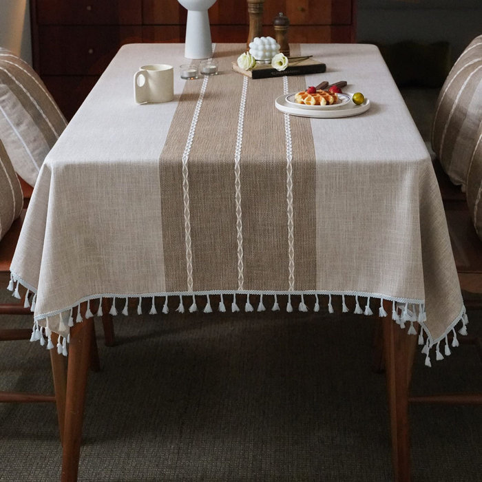 August Grove® Byrge Rectangle Striped Cotton Tablecloth & Reviews | Wayfair