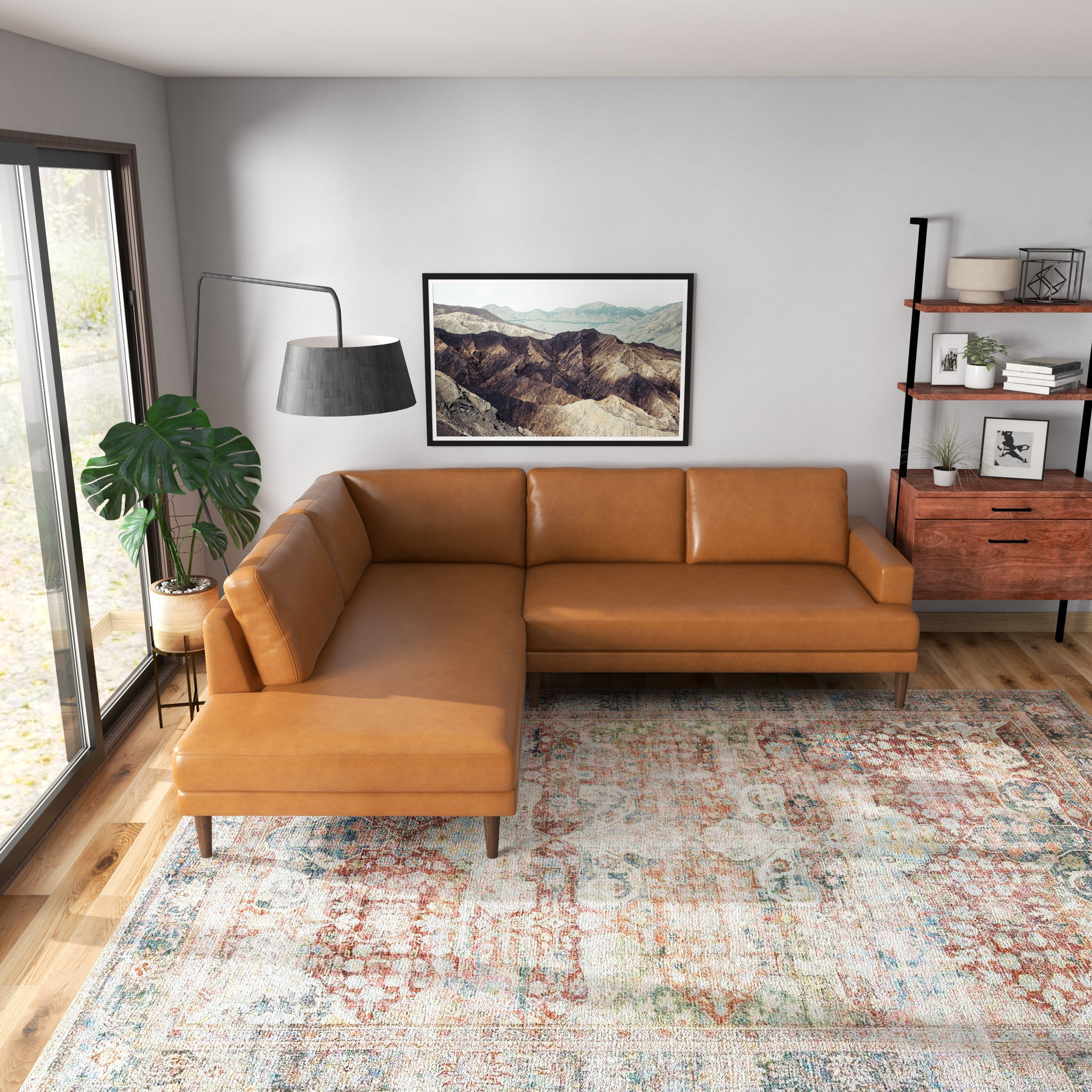 Wade Logan® Amarra 2 - Piece Leather Sectional | Wayfair