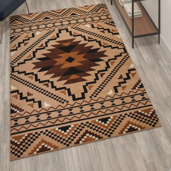Union Rustic Southwestern Style Diamond Patterned Indoor Area Rug | Wayfair