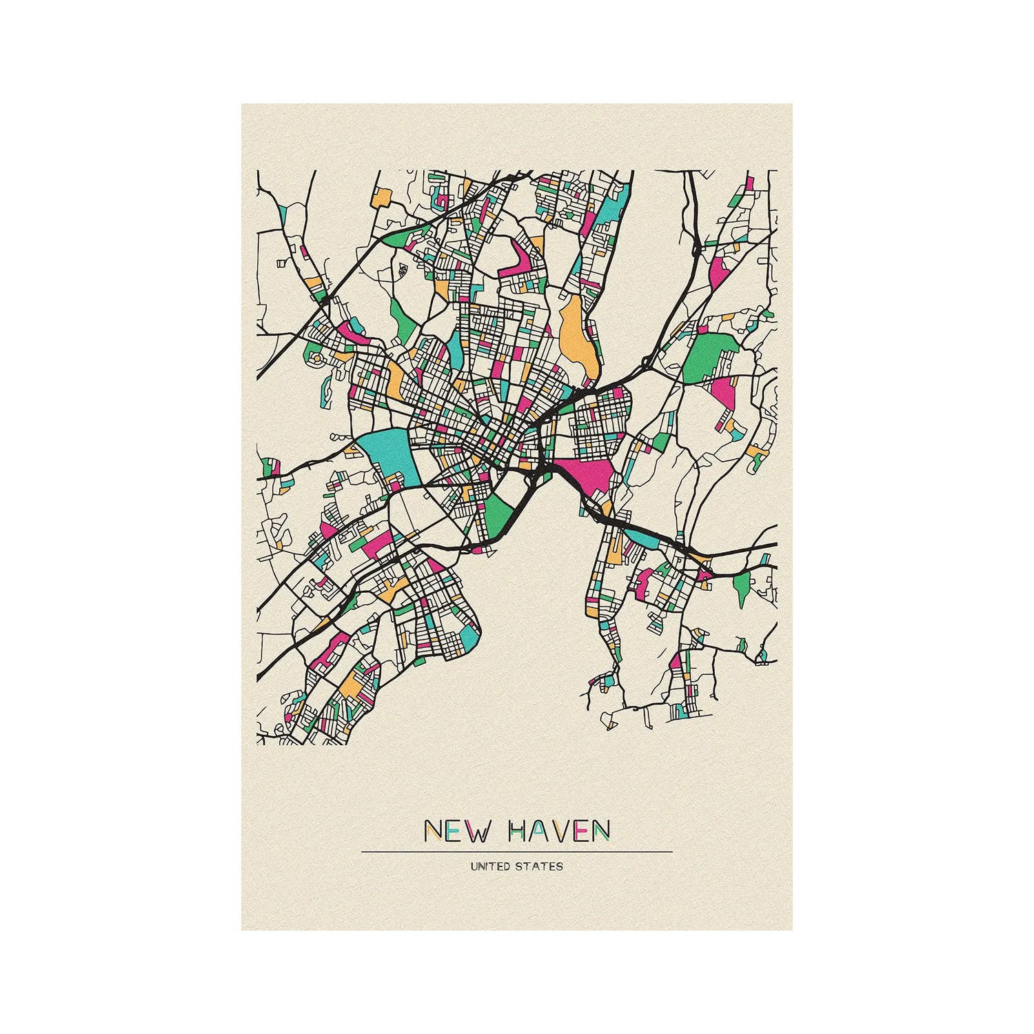 Borough Wharf New Haven, Connecticut Map by Ayse Deniz Akerman ...
