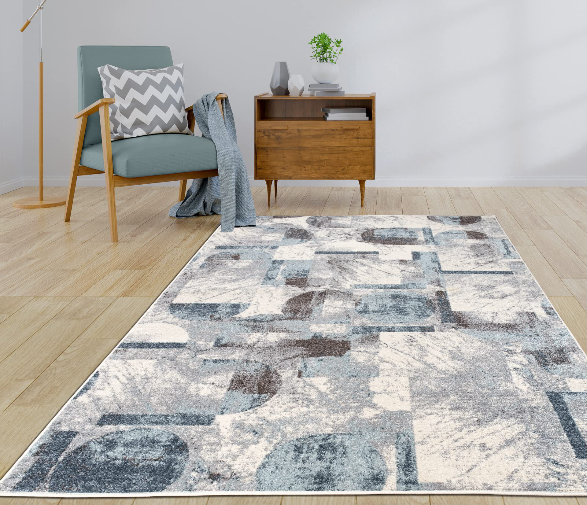 Wrought Studio Abstract Modern Contemporary Area Rug - Durable Carpet ...