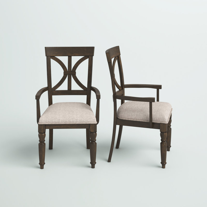 Greyleigh™ Darien Cross Back Arm Chair in Brown | Wayfair
