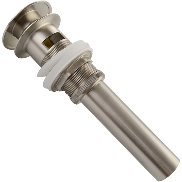 Kingmore Brass Push Pop-Up Bathroom Sink Drain with Overflow | Wayfair