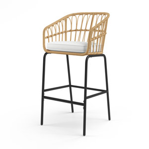 Joss & Main Byron Outdoor 32'' Bar Stool with Cushion & Reviews | Wayfair