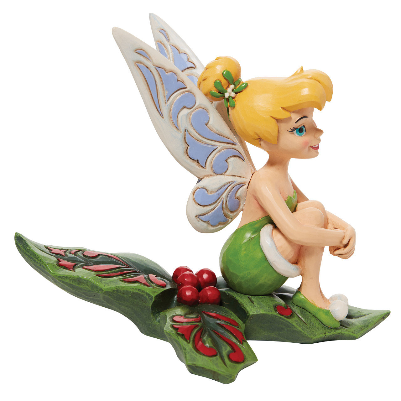 Disney Traditions Tinkerbell Sitting in Holly Figurine | Wayfair.co.uk