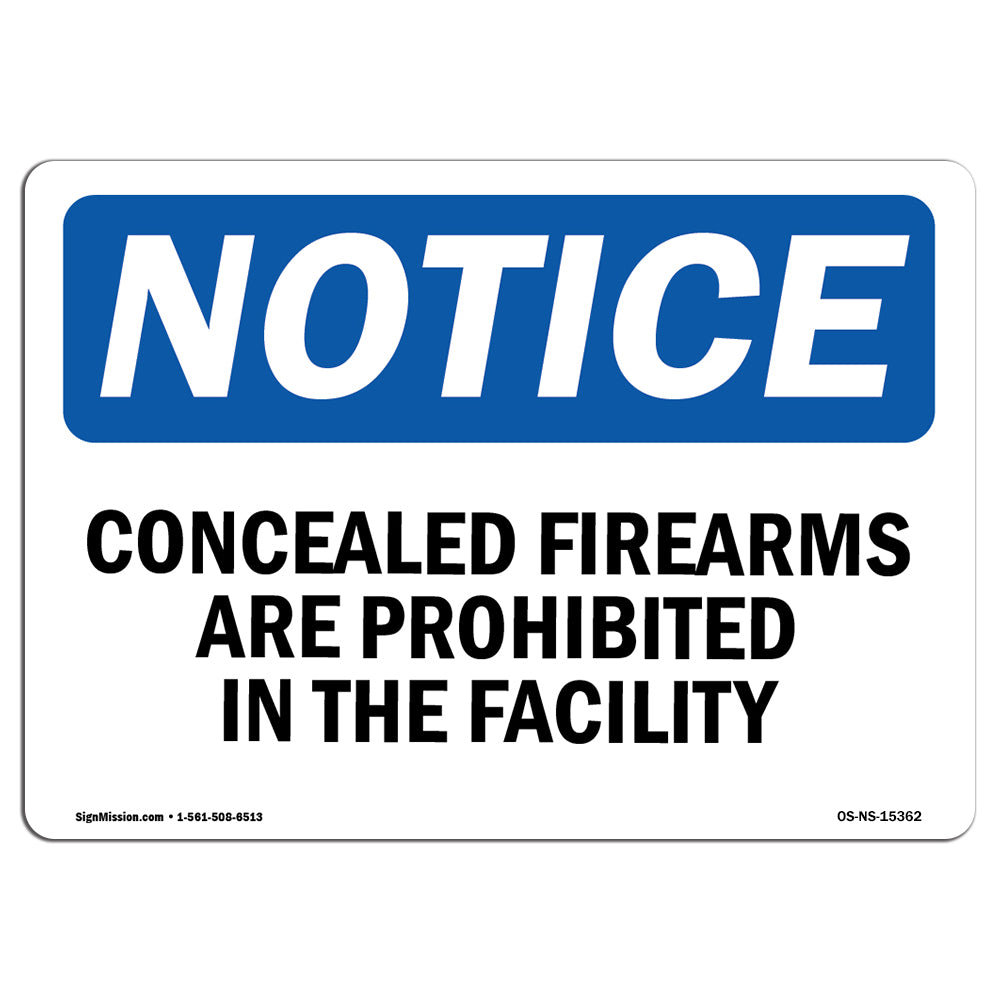 SignMission Concealed Firearms Prohibited Facility Sign | Wayfair