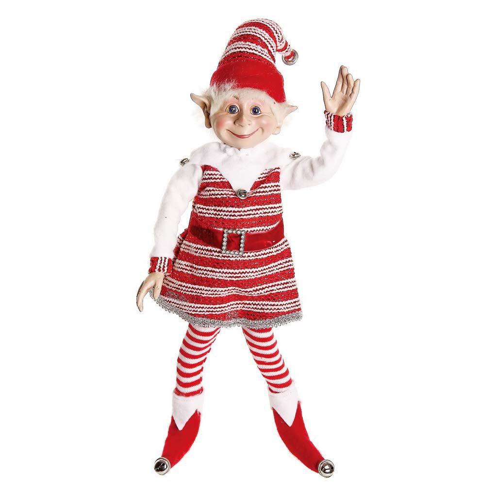 The Holiday Aisle® Pliable Peppermint Stripe Elf | Wayfair