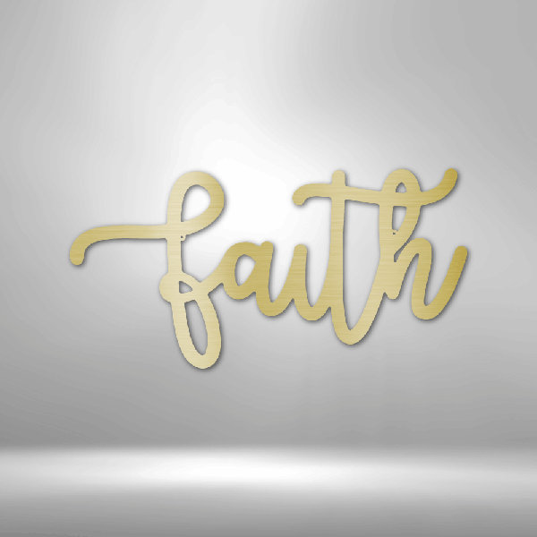 Latitude Run® Faith Script Steel Sign Wall Decor | Wayfair