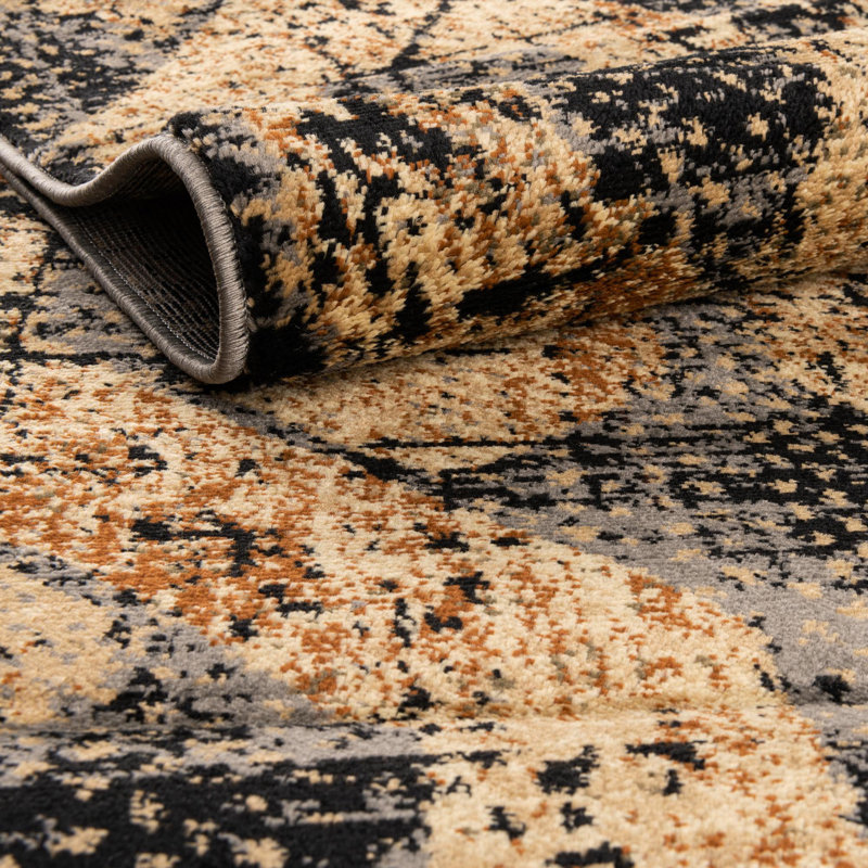 17 Stories Performance Brown/Gray Rug | Wayfair