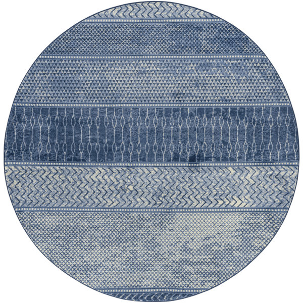 Union Rustic Lurline Performance Blue Rug & Reviews | Wayfair