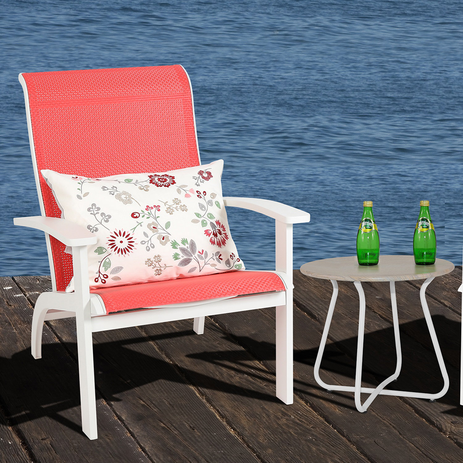 Anmutig Metal Outdoor Adirondack Chair With Table & Reviews | Wayfair