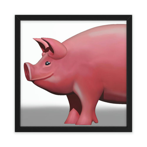 Gracie Oaks Pig - Picture Frame Print | Wayfair