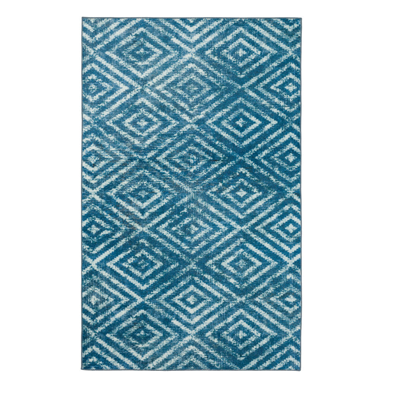 Union Rustic Andresen Geometric Tufted Teal Area Rug | Wayfair