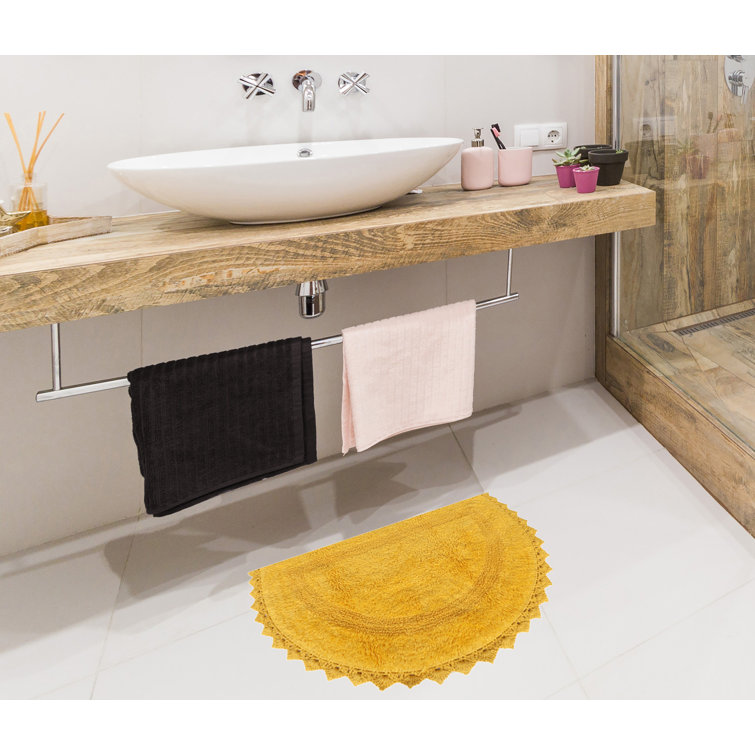 Red Barrel Studio® Crochet Triangle Lace Bath Rug | Wayfair