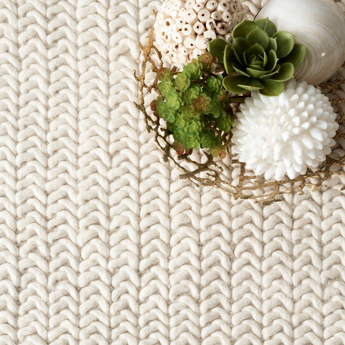 Gracie Oaks Sinclair Handmade Flatweave Wool Off White Rug & Reviews ...