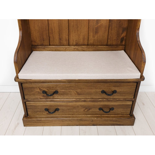 Three Posts Brundidge Pine Solid Wood Hall Tree with Bench and Shoe ...