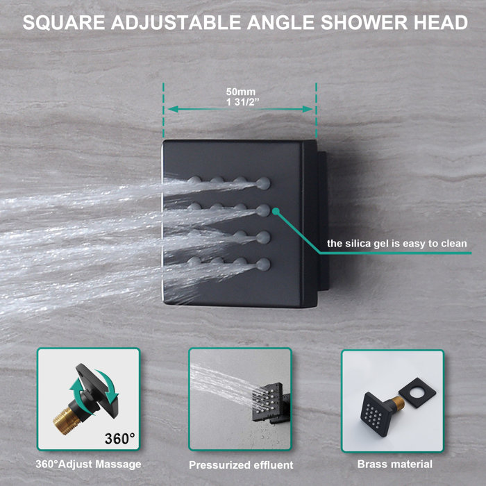 Wonderland America Shower Faucet with Rough-in Valve with Temperature ...