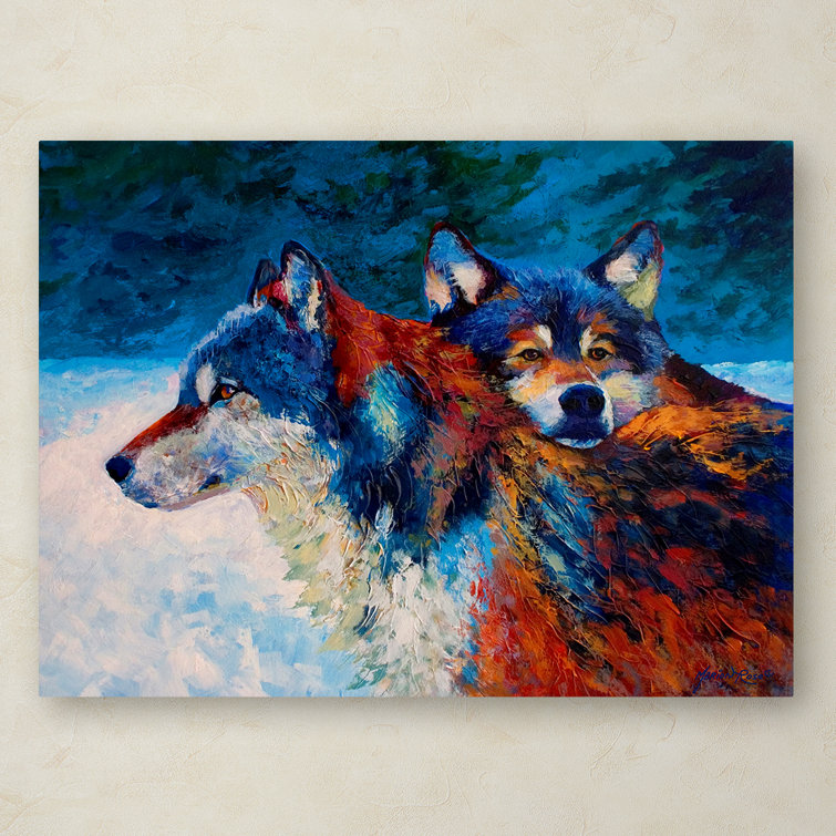 Trademark Art Marion Rose Wolves by Marion Rose - Painting on Canvas ...