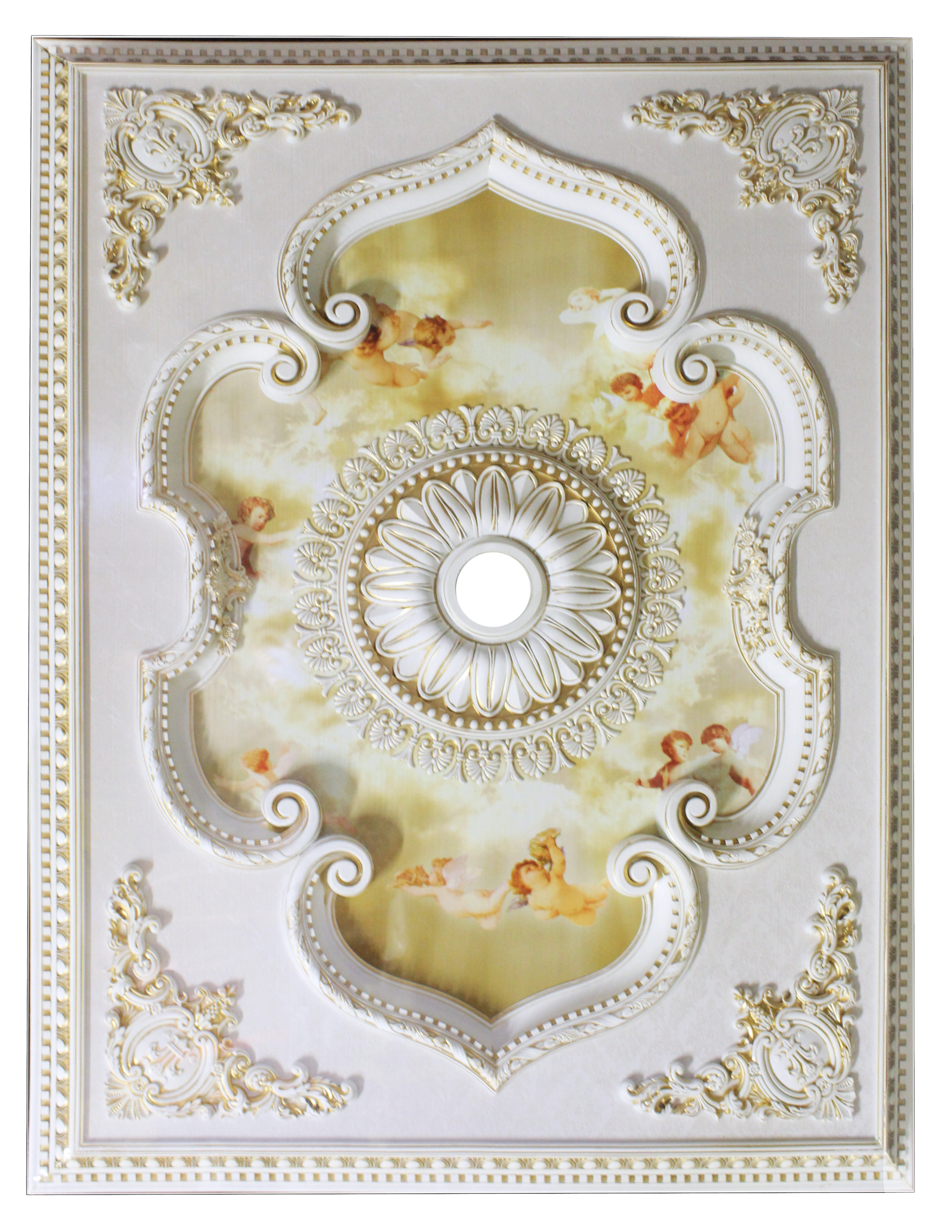 Artistry Lighting Rectangular Sepia Sky Angel Center Ceiling Medallion ...
