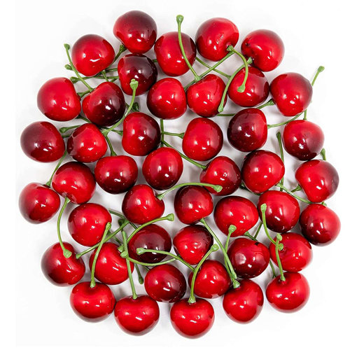 Ebern Designs Maziko Artificial Red Cherries Sculpture | Wayfair