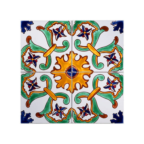 Casablanca Market Mediterranean 4" x 4" Ceramic Carthage Decorative ...