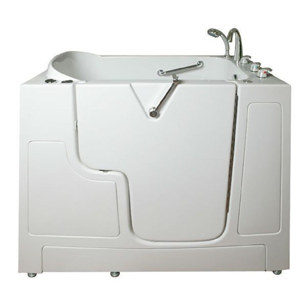Avora Bath 52'' x 30'' Walk-In Fiberglass Bathtub with Faucet | Wayfair