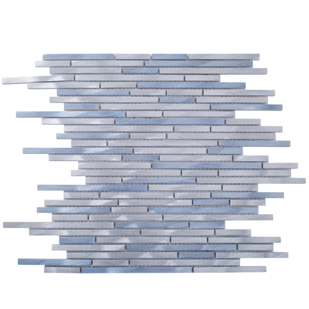 Long Island Mosaics & Tile Mason Metallic Sleek 12" x 12" Metal Mosaic ...