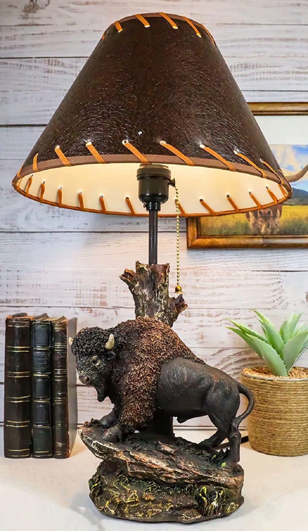 Union Rustic Country Western Wild Bison Buffalo Cattle Roaming ...