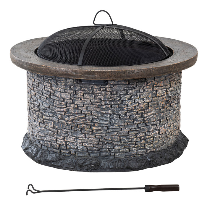 Williston Forge Nolia 24.2'' H x 31.9'' W Concrete Wood Burning Outdoor ...