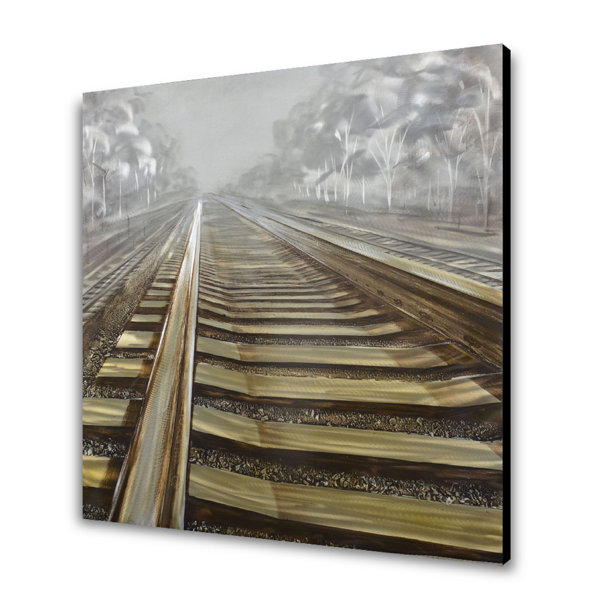 17 Stories Railway Tracks - Painting on Metal | Wayfair